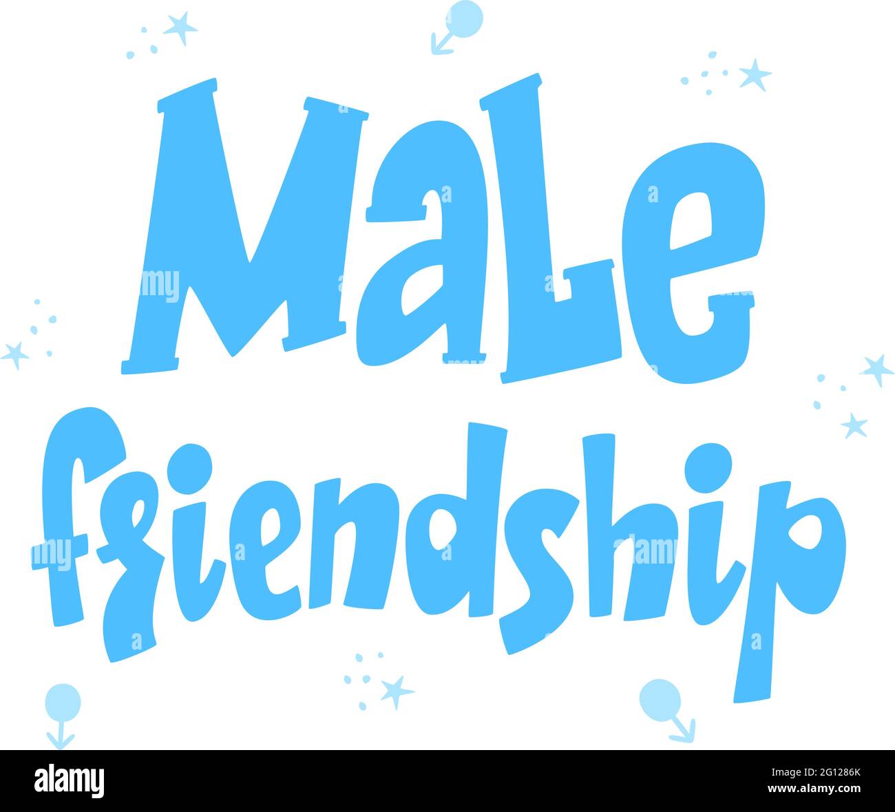 Male friendship lettering poster, men friends, postcard and greeting ...