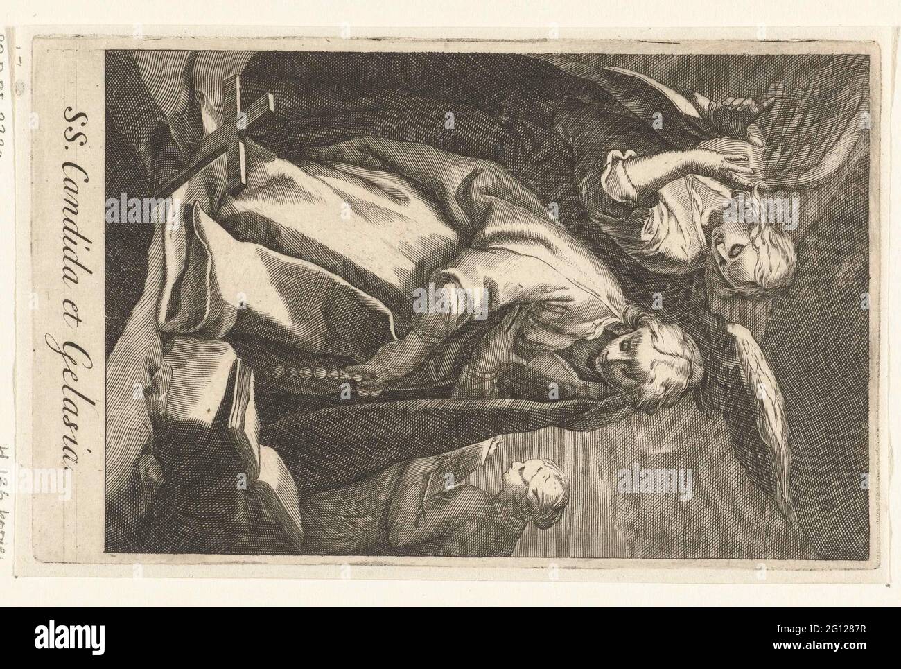 Saint Candida and Saint Gelasia as an angless with angel; SS. Candida ...