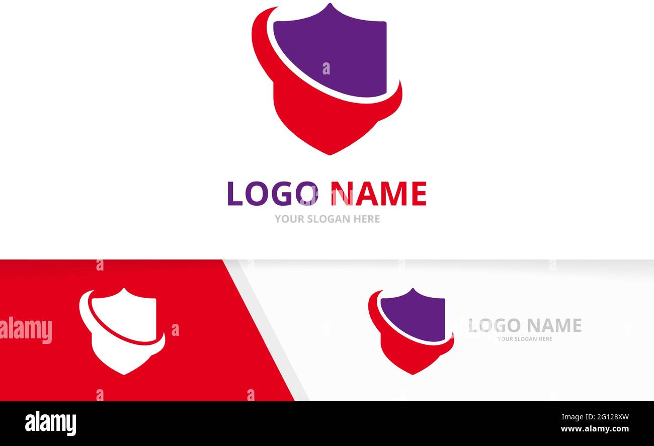 Business security logotype design template. Modern shield, secure ...