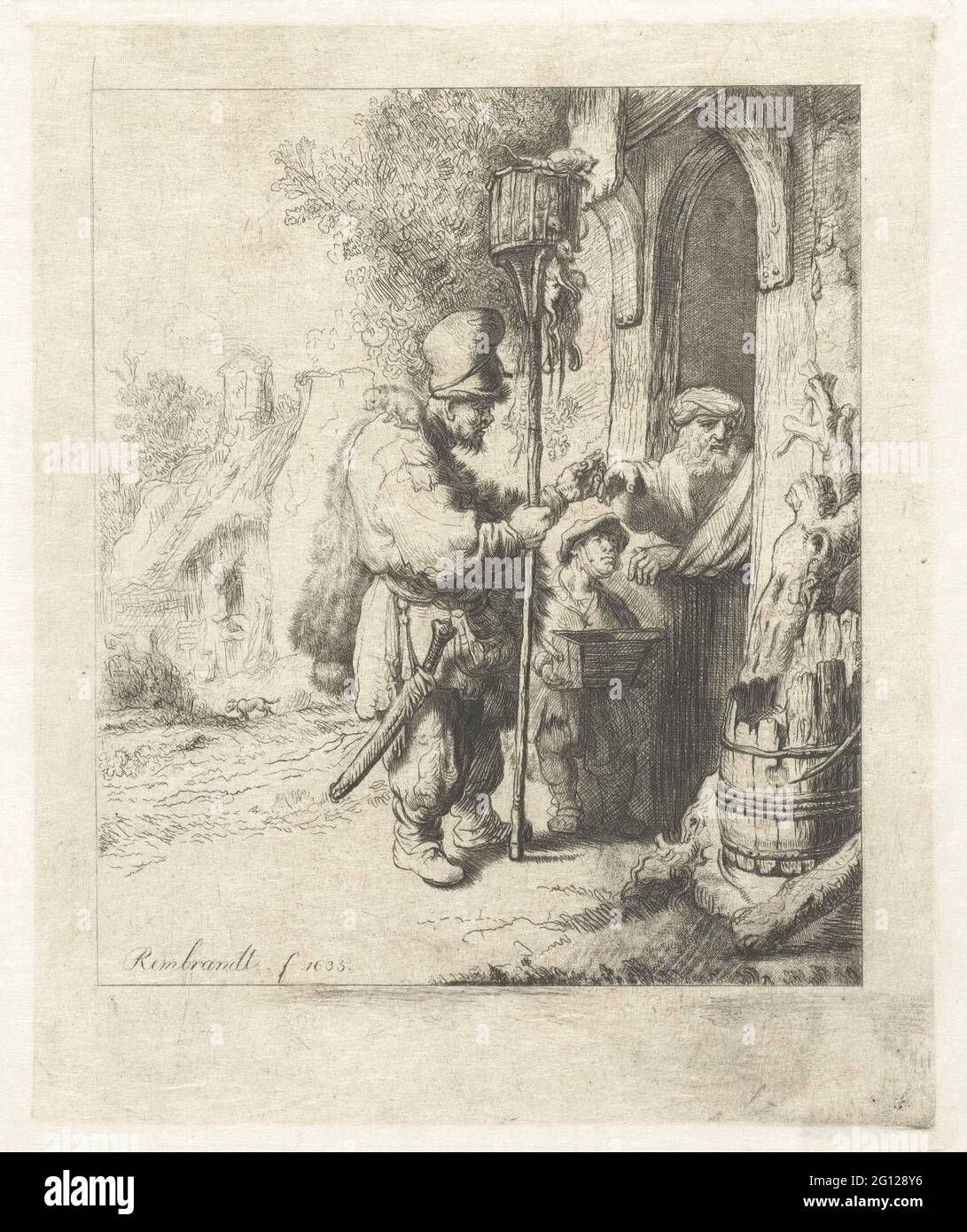 The rat vendor. Mirror-image copy to the Print of the same name from ...