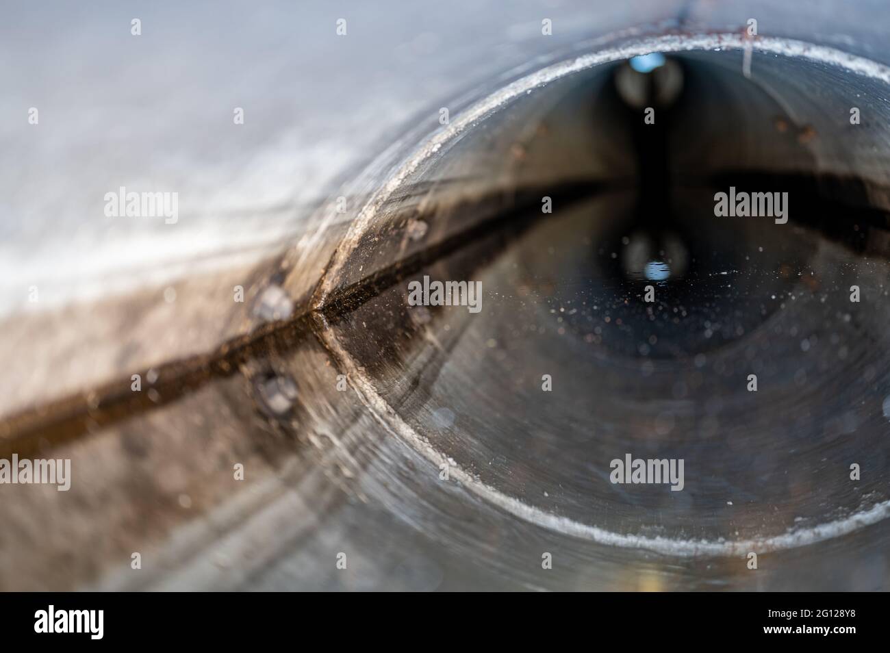 water surface level view from inside a concrete culvert Stock Photo - Alamy