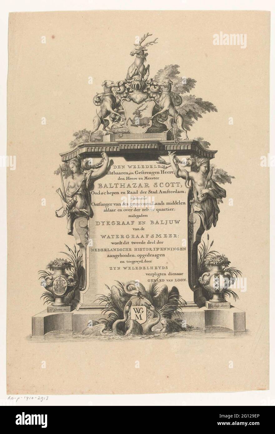 Monument with assignment to Balthazar Scott; The wells, seven, and ...
