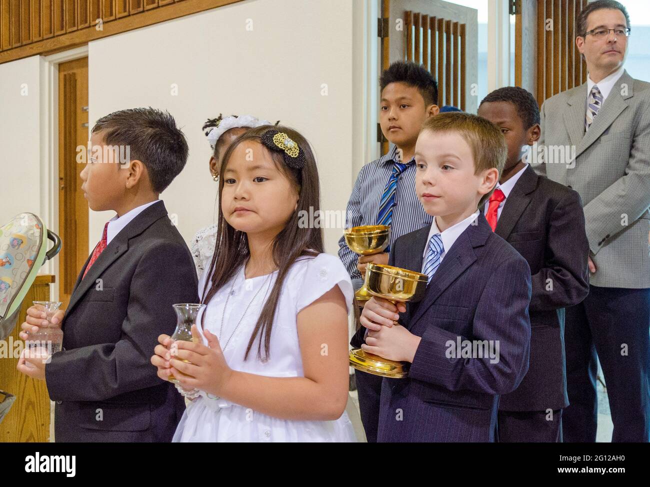 Children in First Communion Ceremony, Toronto, Canada Stock Photo - Alamy