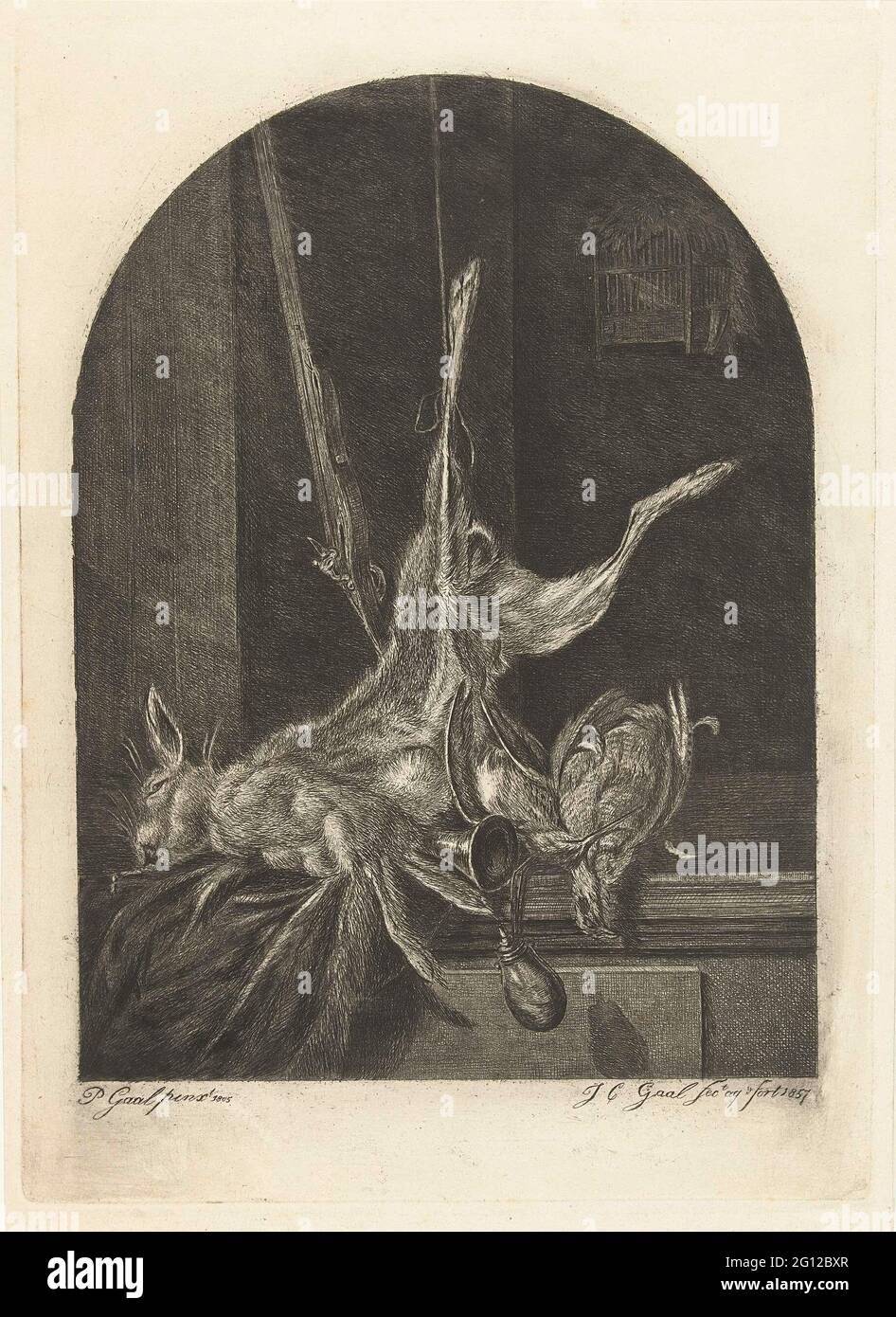 Still life with dead hare Stock Photo - Alamy