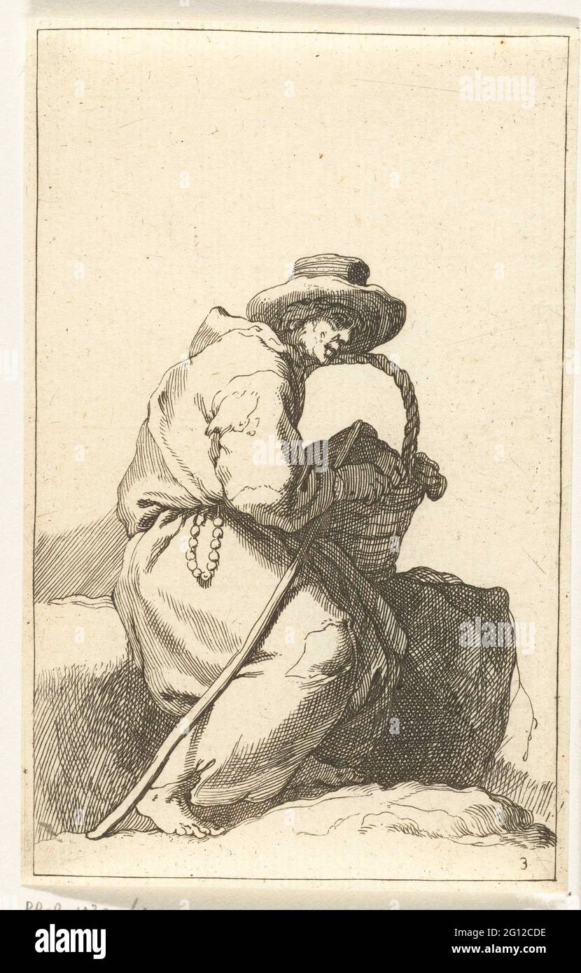 Sitting farmer; The small figures. A seated farmer with face forward ...