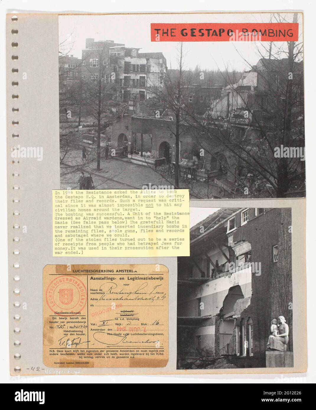 bombed headquarters of the Gestapo; Photo and collage book 'The Hidden ...