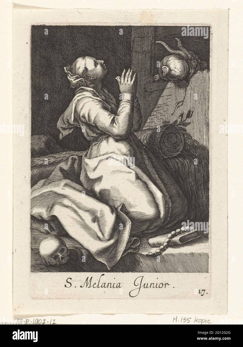 Saint Melania the younger as a hermal; S. Melania Junior; Kluizenaars ...