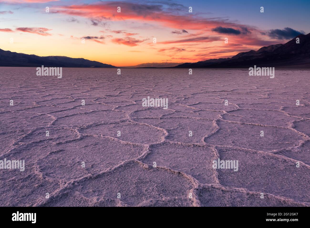 Salt Pan at the Badwater Basin, Death Valley National Park Stock Photo ...