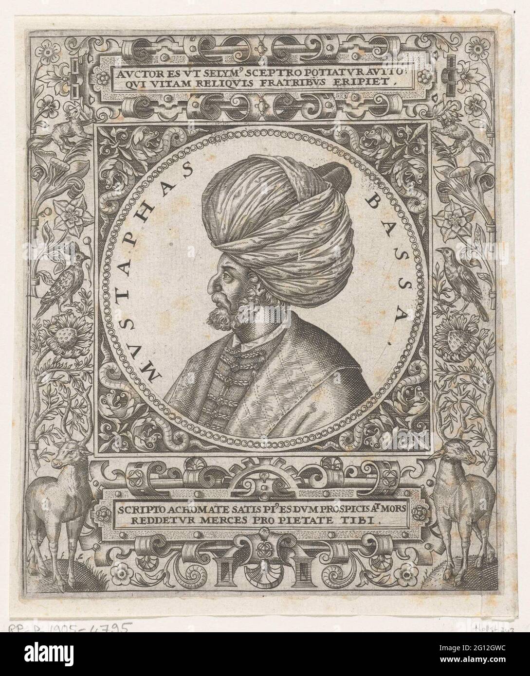 Portrait of the Sultan Mustafa Basha; Mustaphas Bassa; Vitae et icones ...