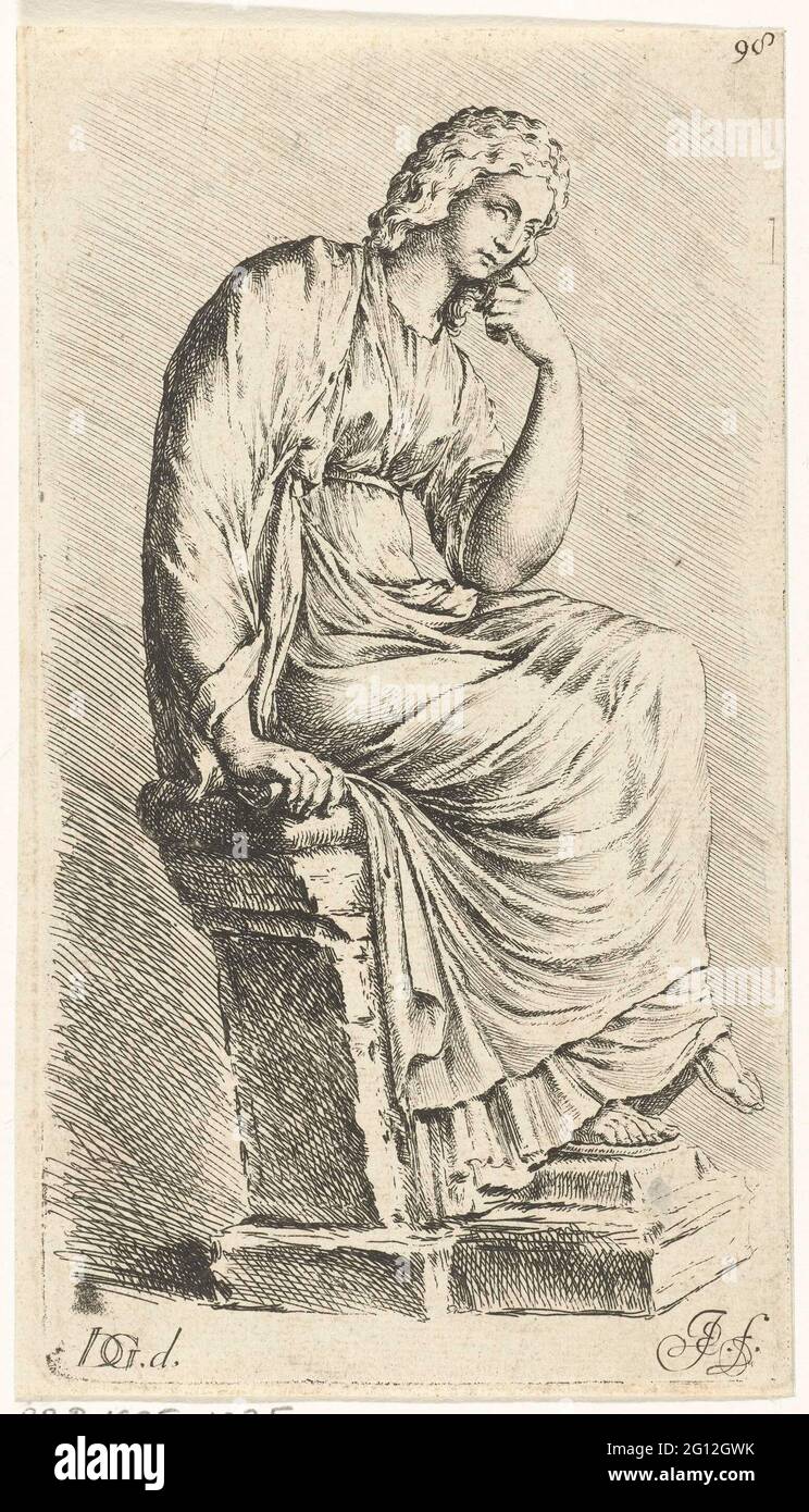 Zittende Muze® Clio (? ); Signs Old Icons 2 Stock Photo - Alamy