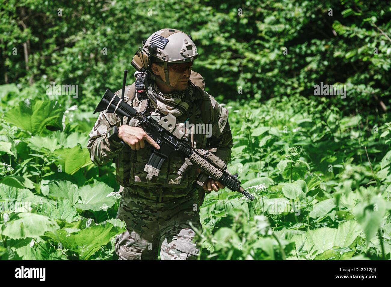 American military in the forest hi-res stock photography and images - Alamy