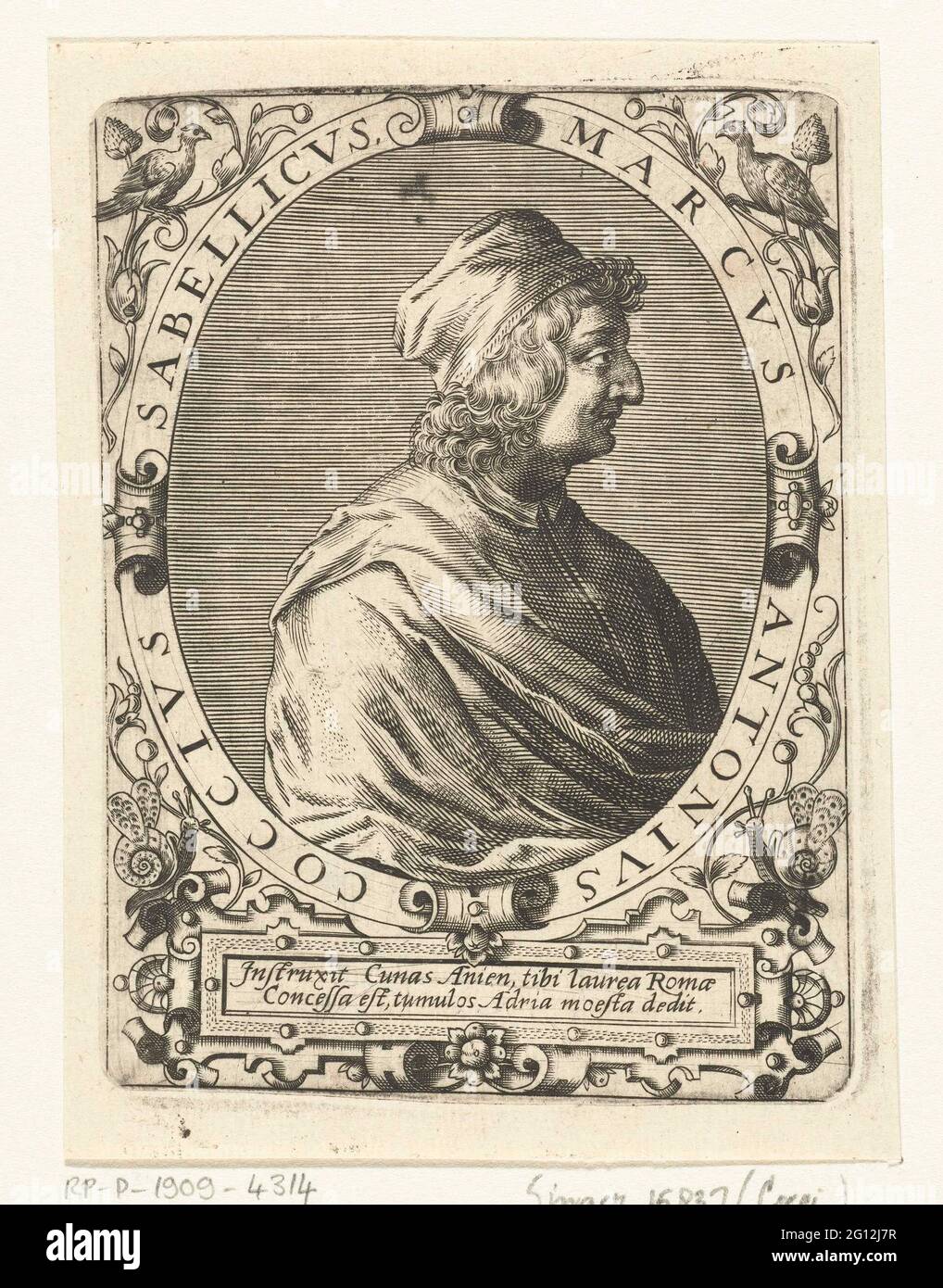 Portrait of Marcus Antonius Sabellicus; Marcus Antonius Coccius ...