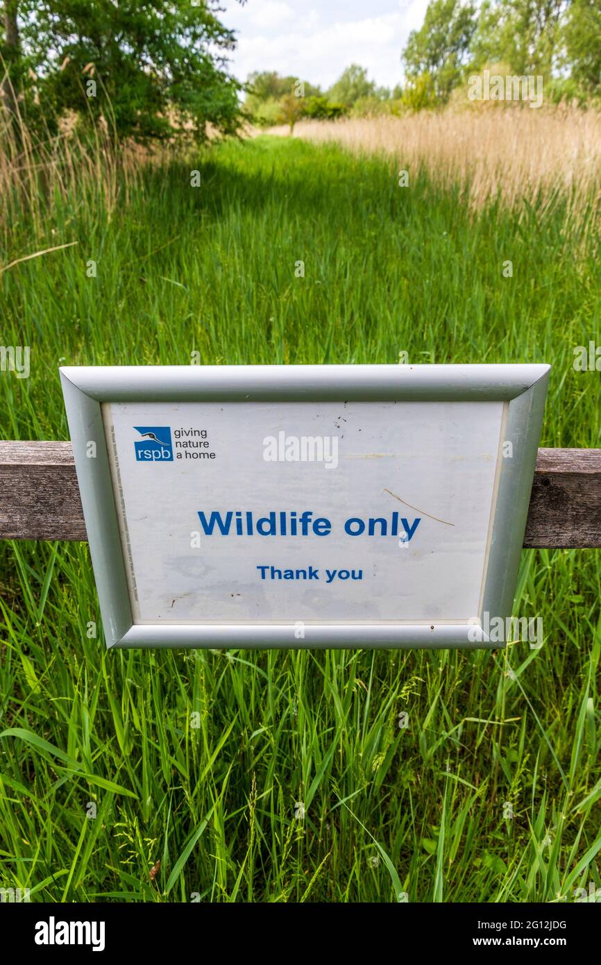 RSPB Wildlife Only sign Stock Photo - Alamy