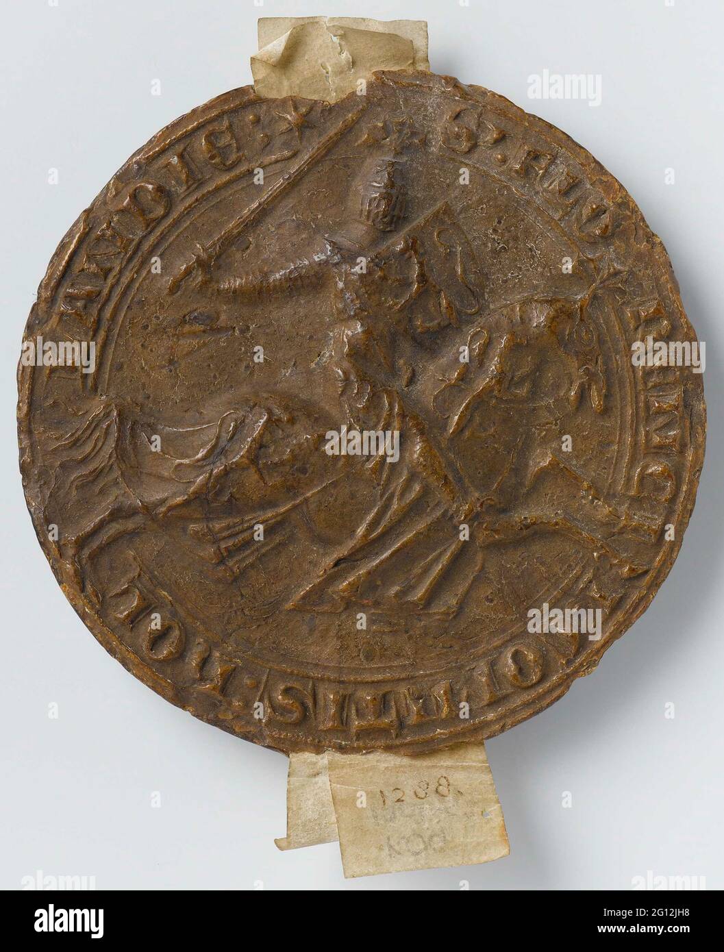Wax seal or floris, count of holland. Stamp with stamp in brown was ...