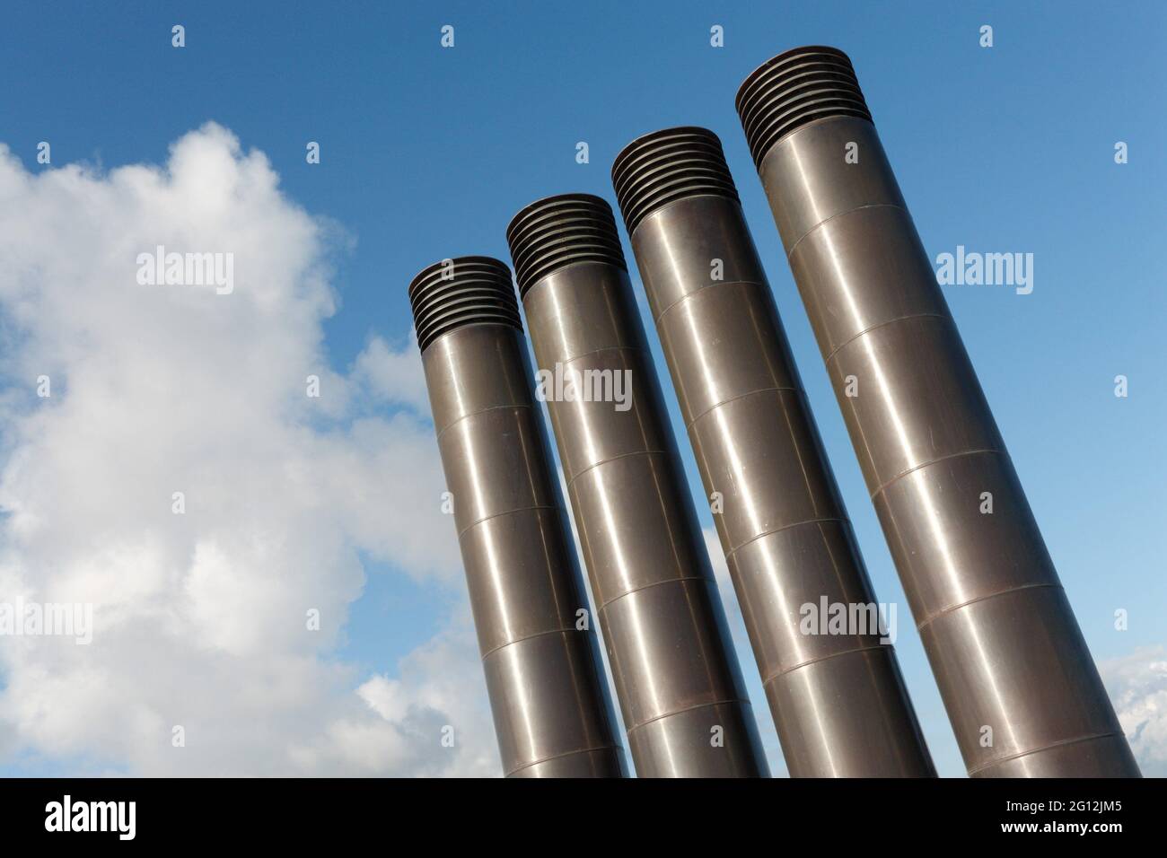 Modern restaurant chimneys Stock Photo - Alamy