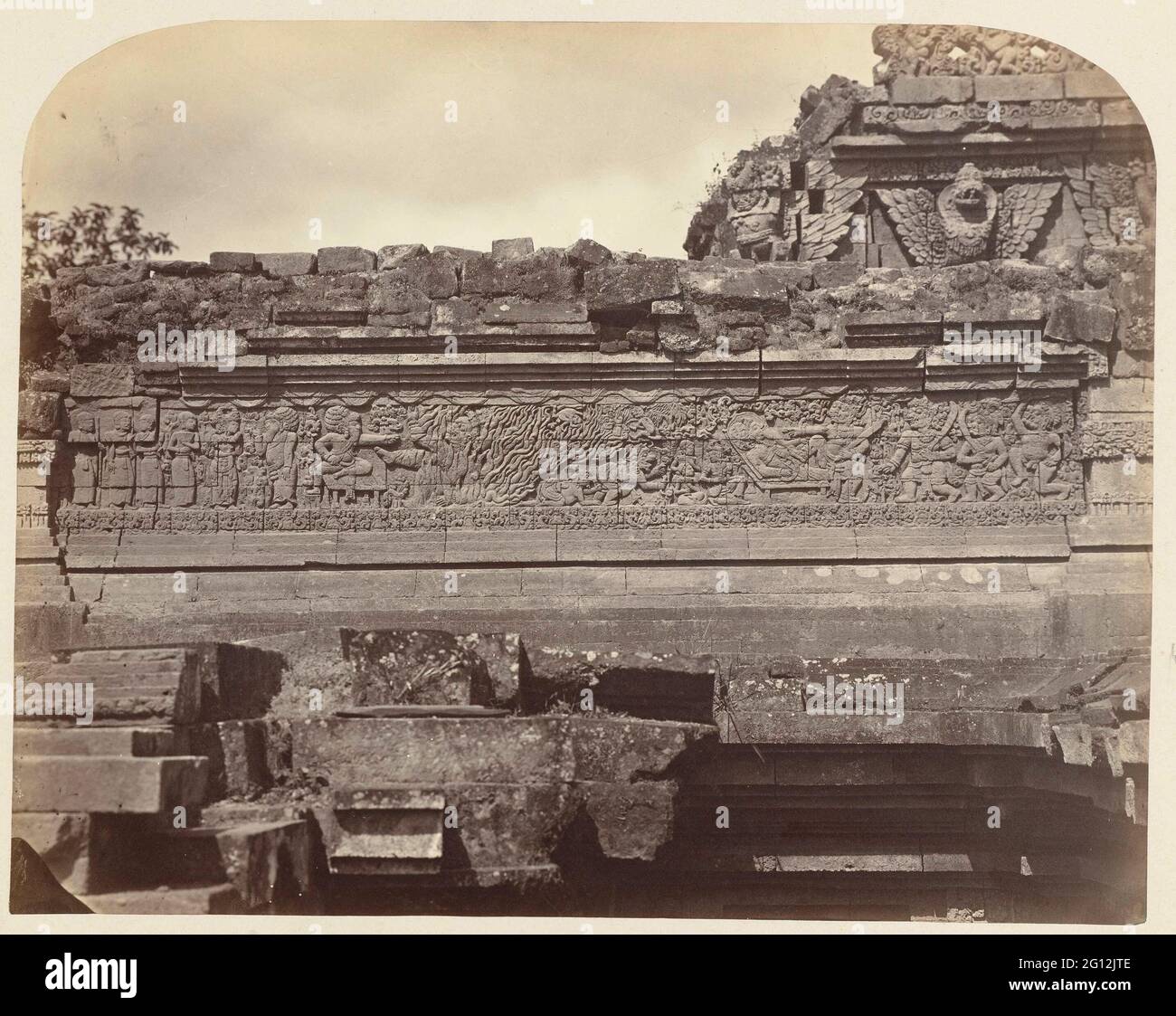 Bas Reliof with a story of Krishna on the north side of Candi Panataran ...