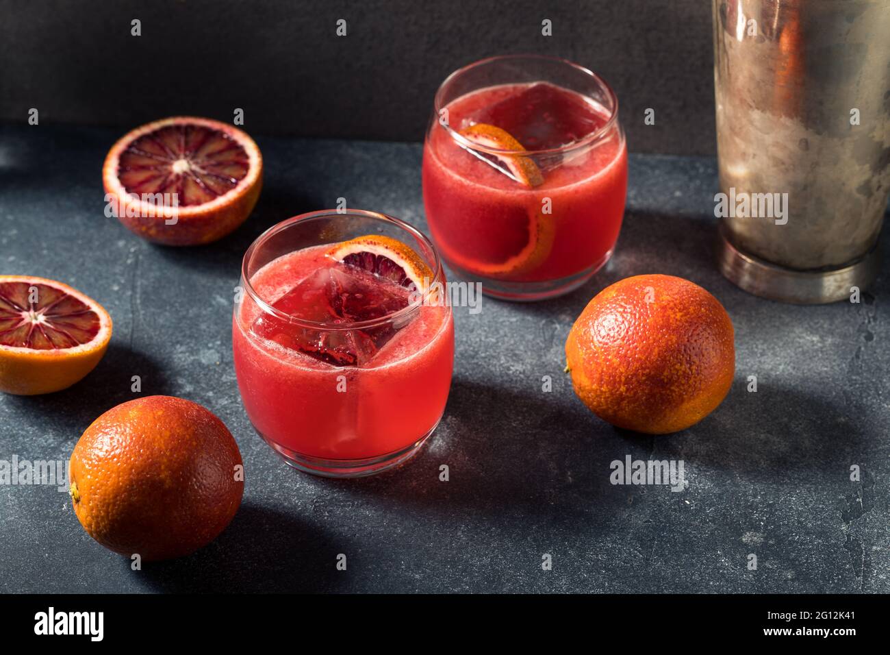 Boozy Refreshing Blood Orange Margarita Cocktail with Tequila Stock ...