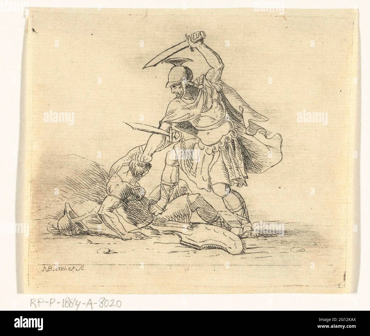 Two Roman soldiers fight each other Stock Photo - Alamy