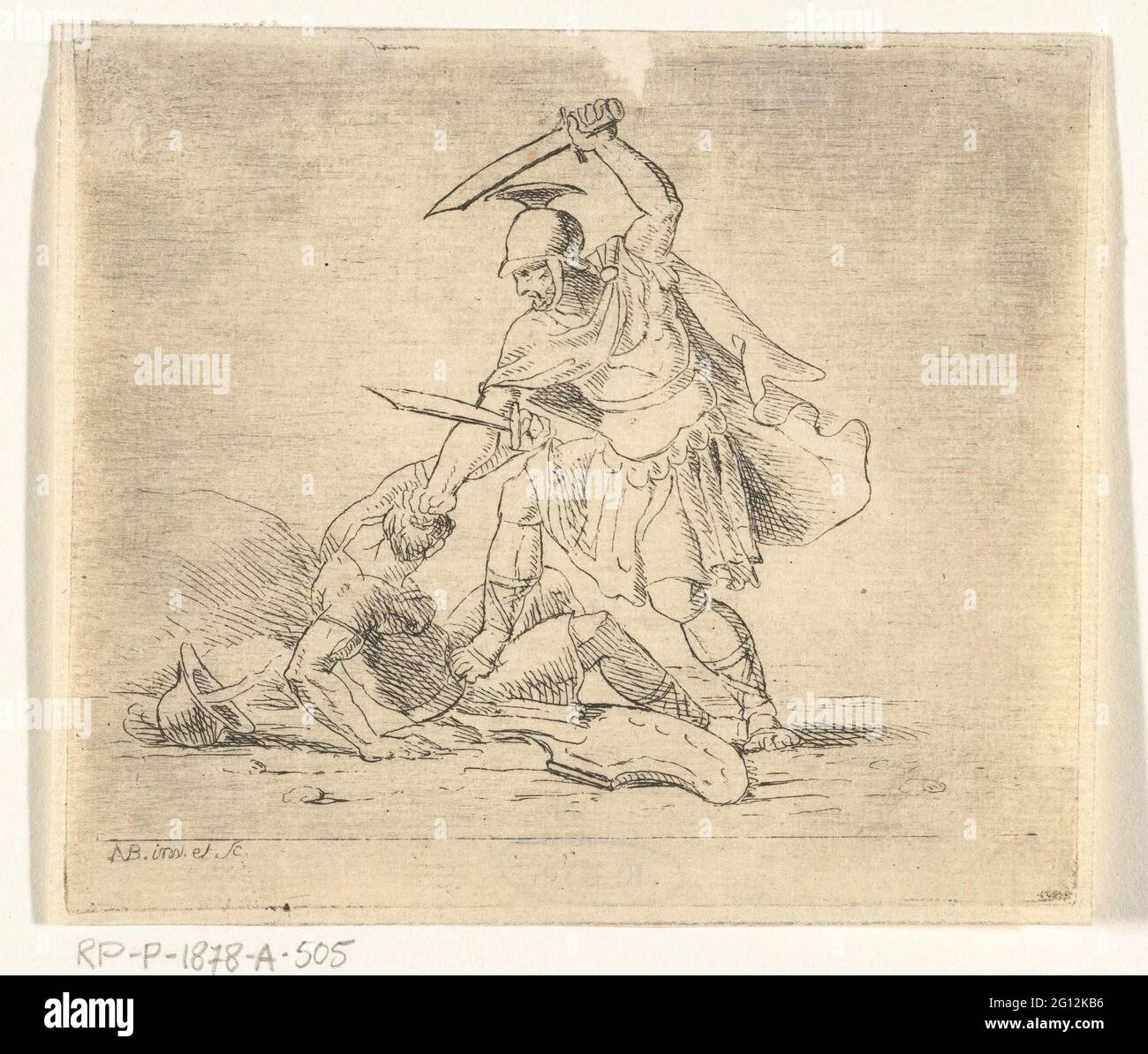 Two Roman soldiers fight each other Stock Photo - Alamy