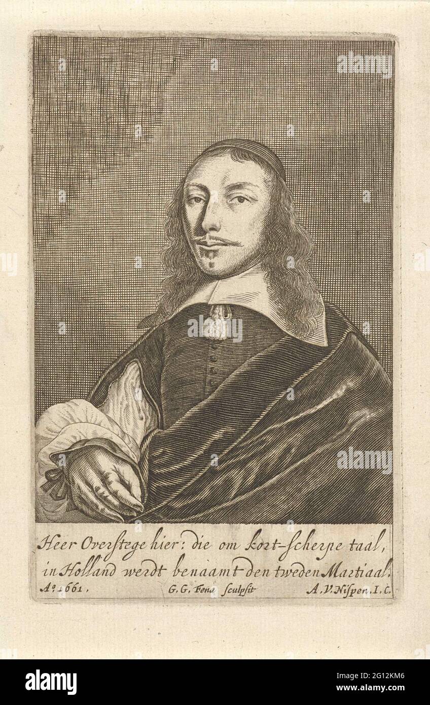 Portrait of Cornelis van Overstege. Portrait of the Dortse Poet ...