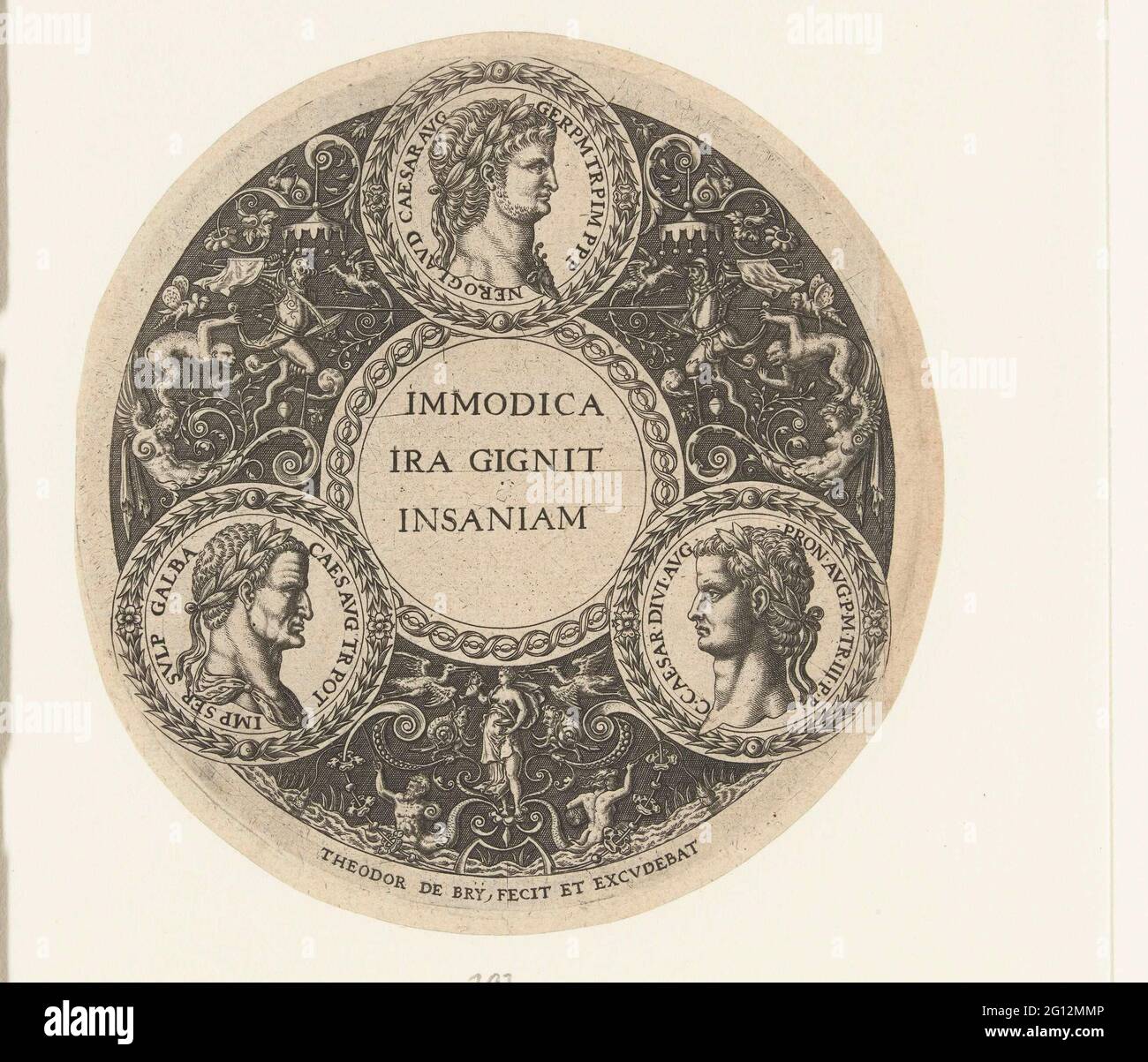 Medallion with mid-coles Nero, bottom left Galba and the bottom right ...