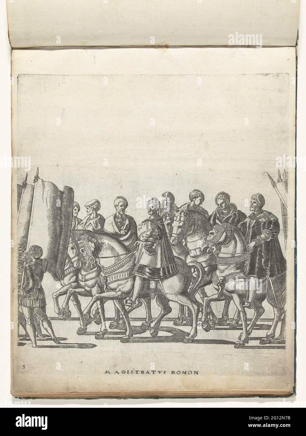 Banner carriers and magistrates, plate 3; Procession of Karel V with ...