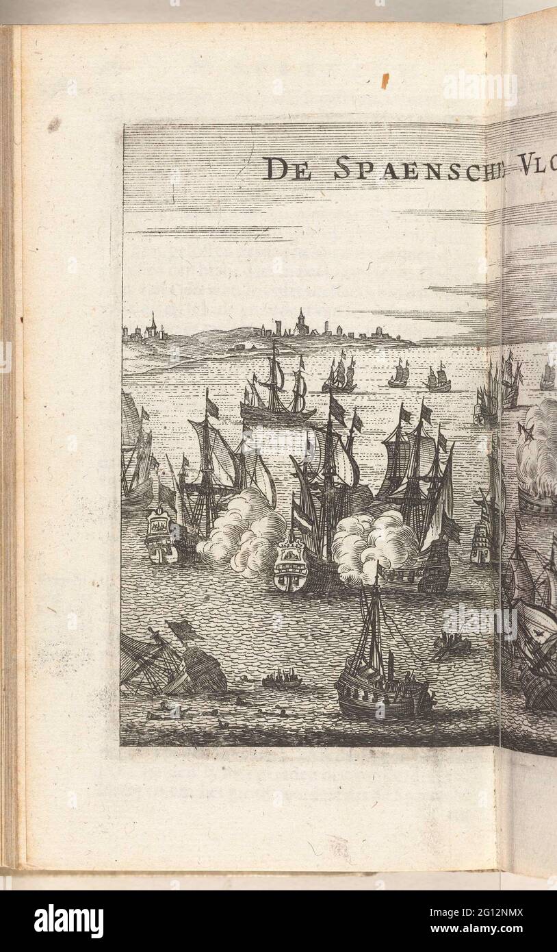 Fall from the Spanish Armada, 1588; The Spaenche fleet. Destruction of ...