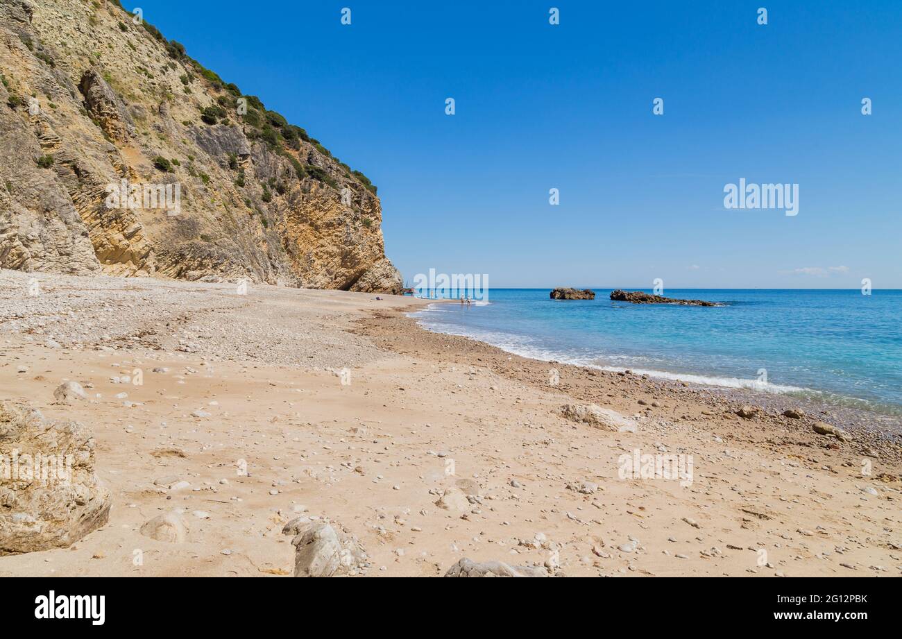 Paradise beach in Arrabida Natural Park in Sesimbra, Portugal Stock ...