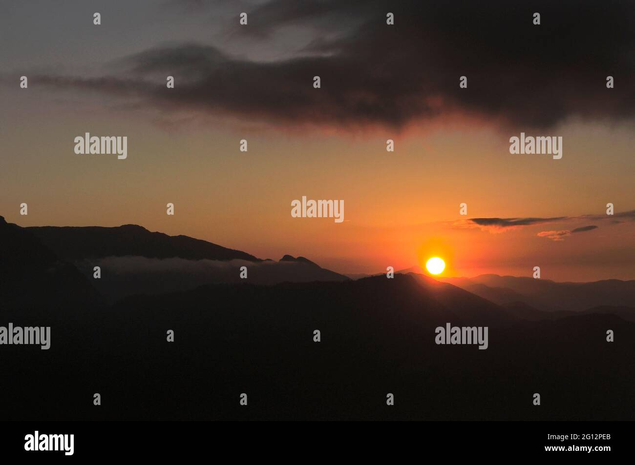 Sunrise , view from Lungthang view point, Sikkim Stock Photo - Alamy