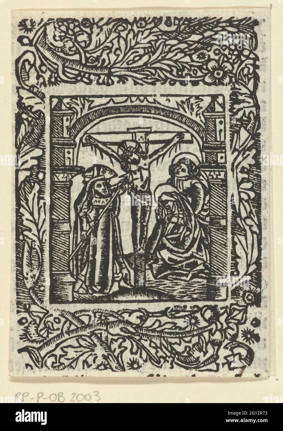 Christ on the cross. Christ on the cross, to his right-hand loving Mary ...