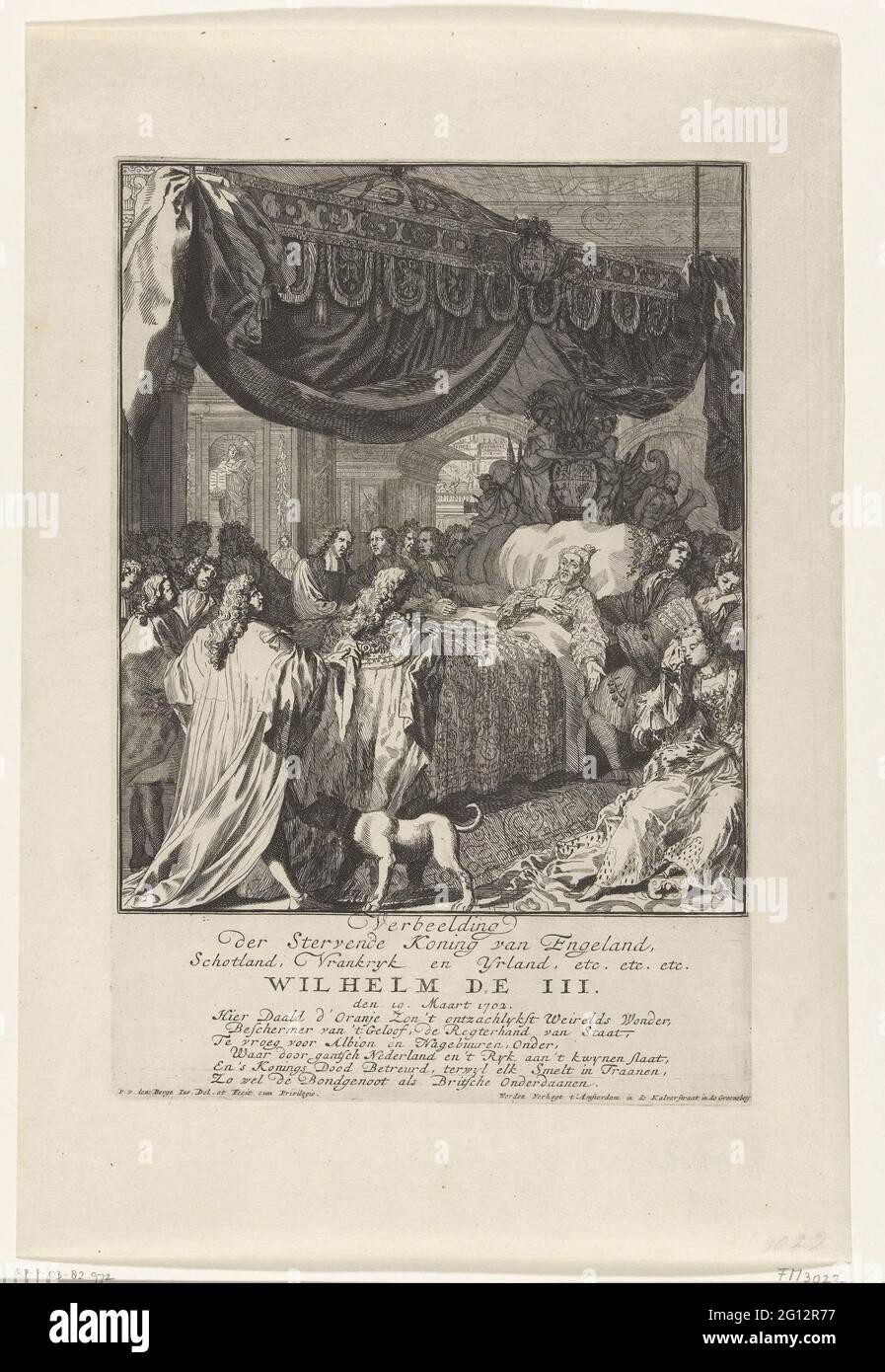 King Willem III deathbed, 1702; Imagination of the dying king of ...