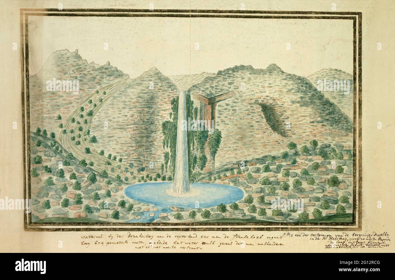 Waterfall at Drakenstein at the source of the Great Berg River Stock ...