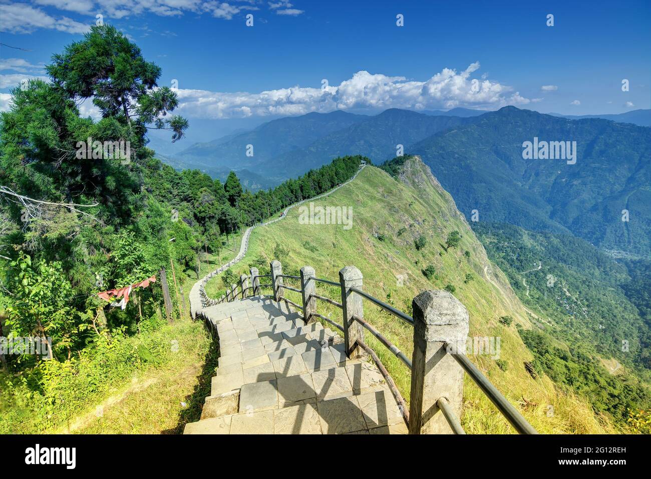 Stair case from foreground to middleground in the frame, view of Tarey ...
