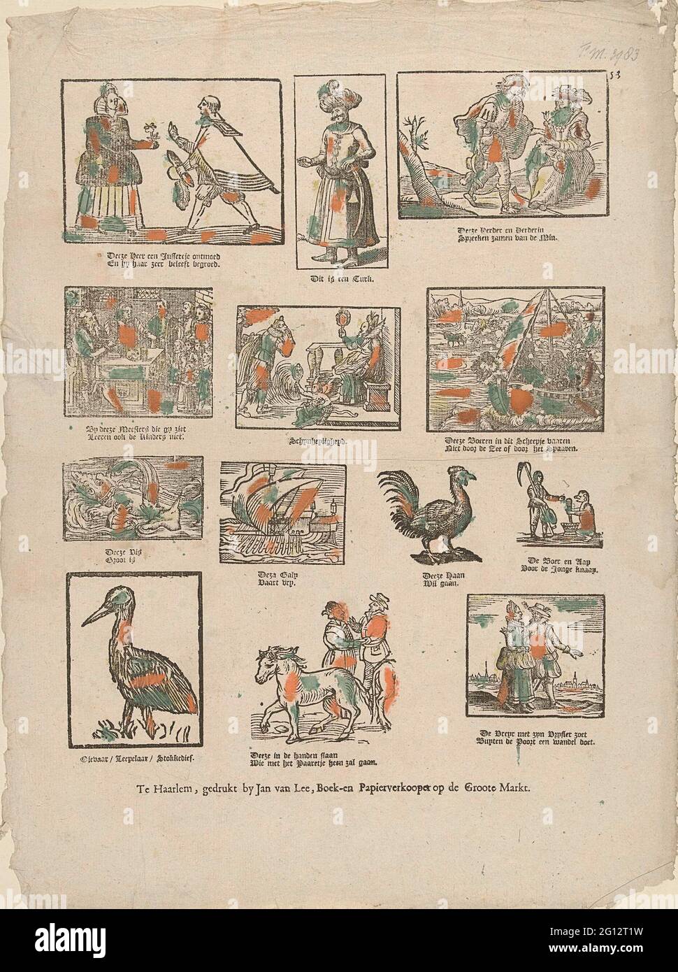 13 different performances. Sheet with 13 different performances, of men ...