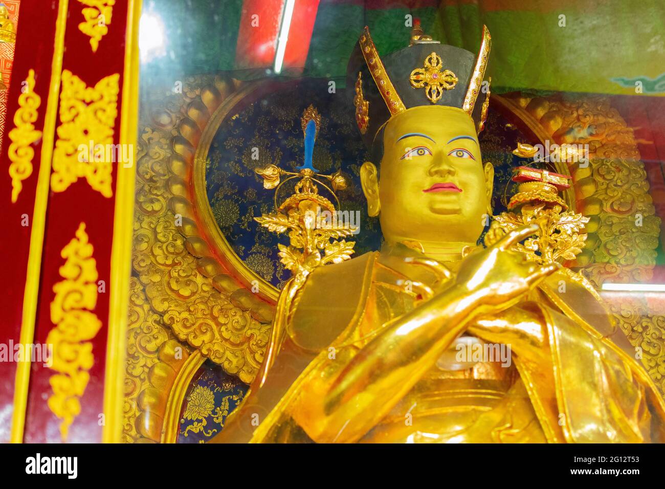 Face of Goutam Buddha, Buddhist religious symbol, Sikkim Monastery ...