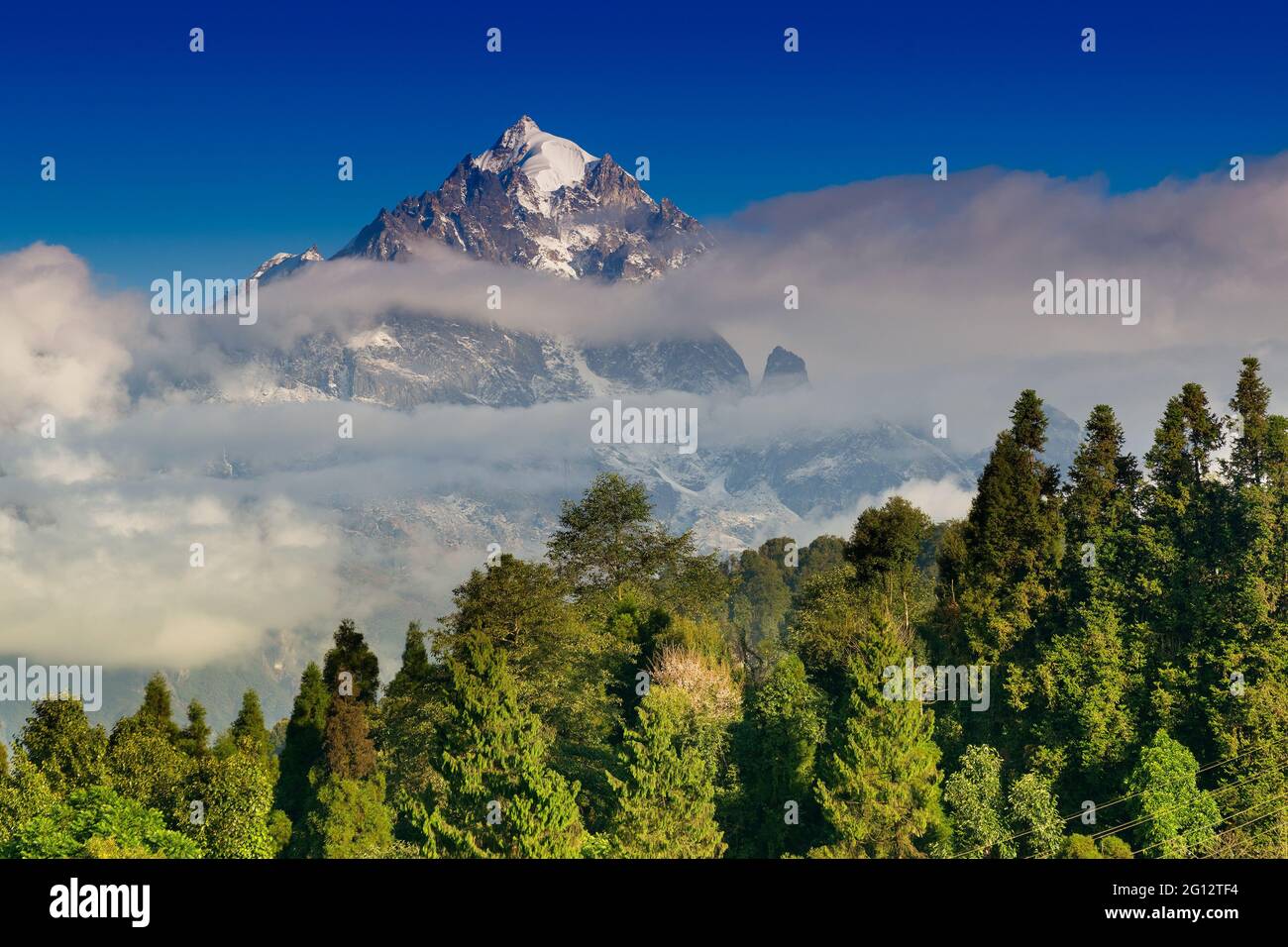 Beautiful view of Himalayan mountains at Ravangla, Sikkim. Himalaya is ...