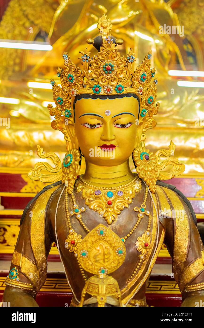 Face of Goutam Buddha, Buddhist religious symbol, Sikkim Monastery ...