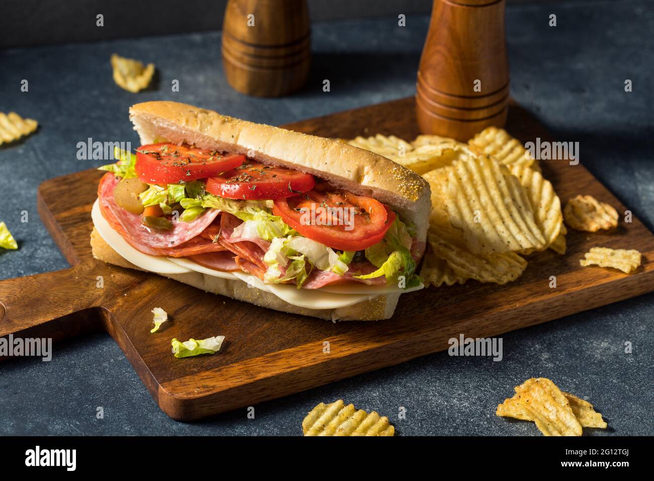Homemade italian sub sandwich salami hi-res stock photography and ...