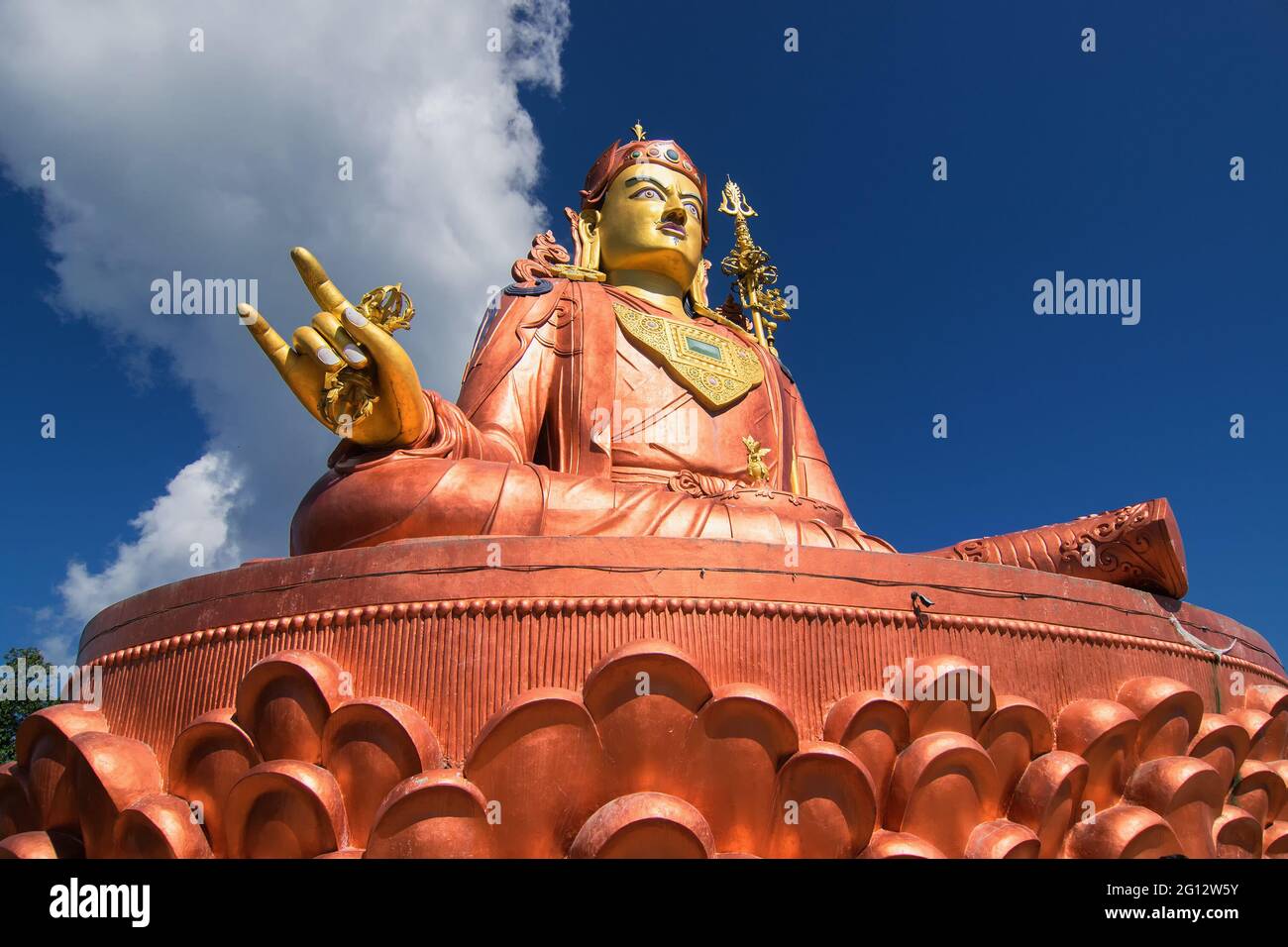 Samdruptse statue , a huge buddhist memorial statue in Sikkim, blue ...