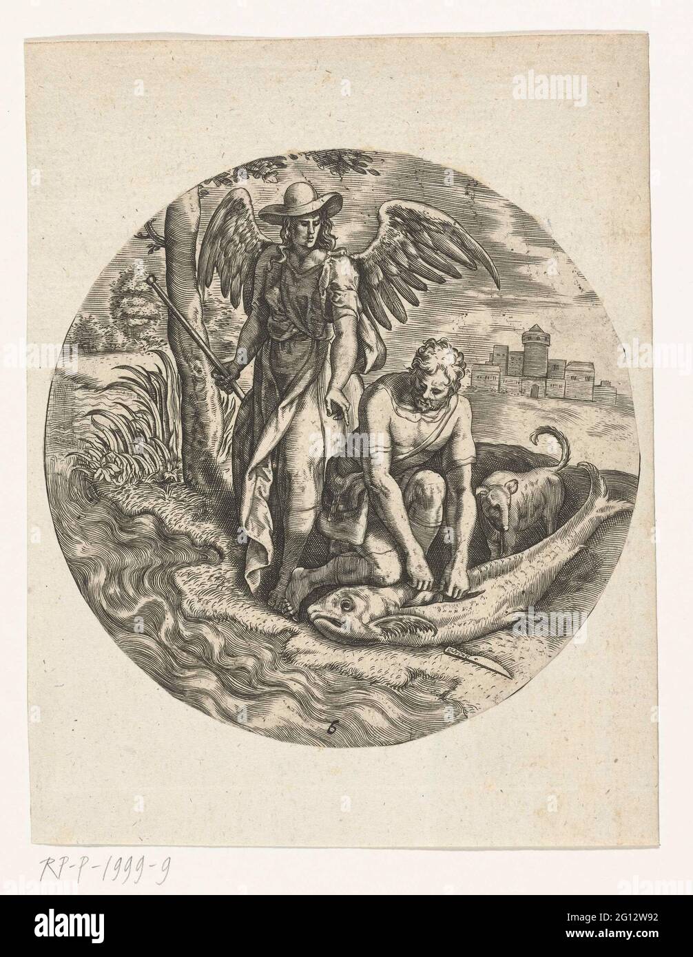 On the designation of the angel, Tobias cuts the fish into pieces ...