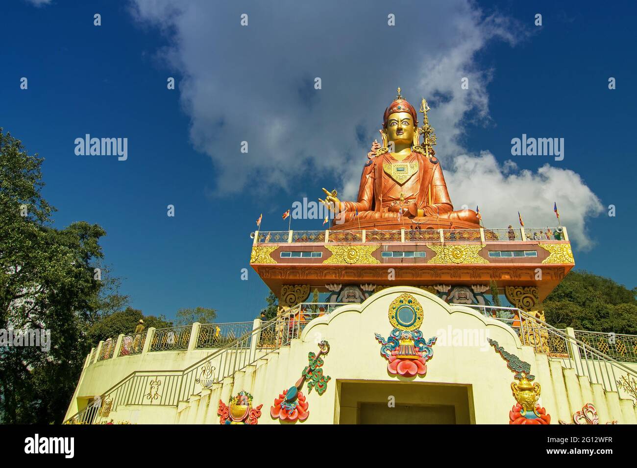 Samdruptse statue , a huge buddhist memorial statue in Sikkim, blue ...