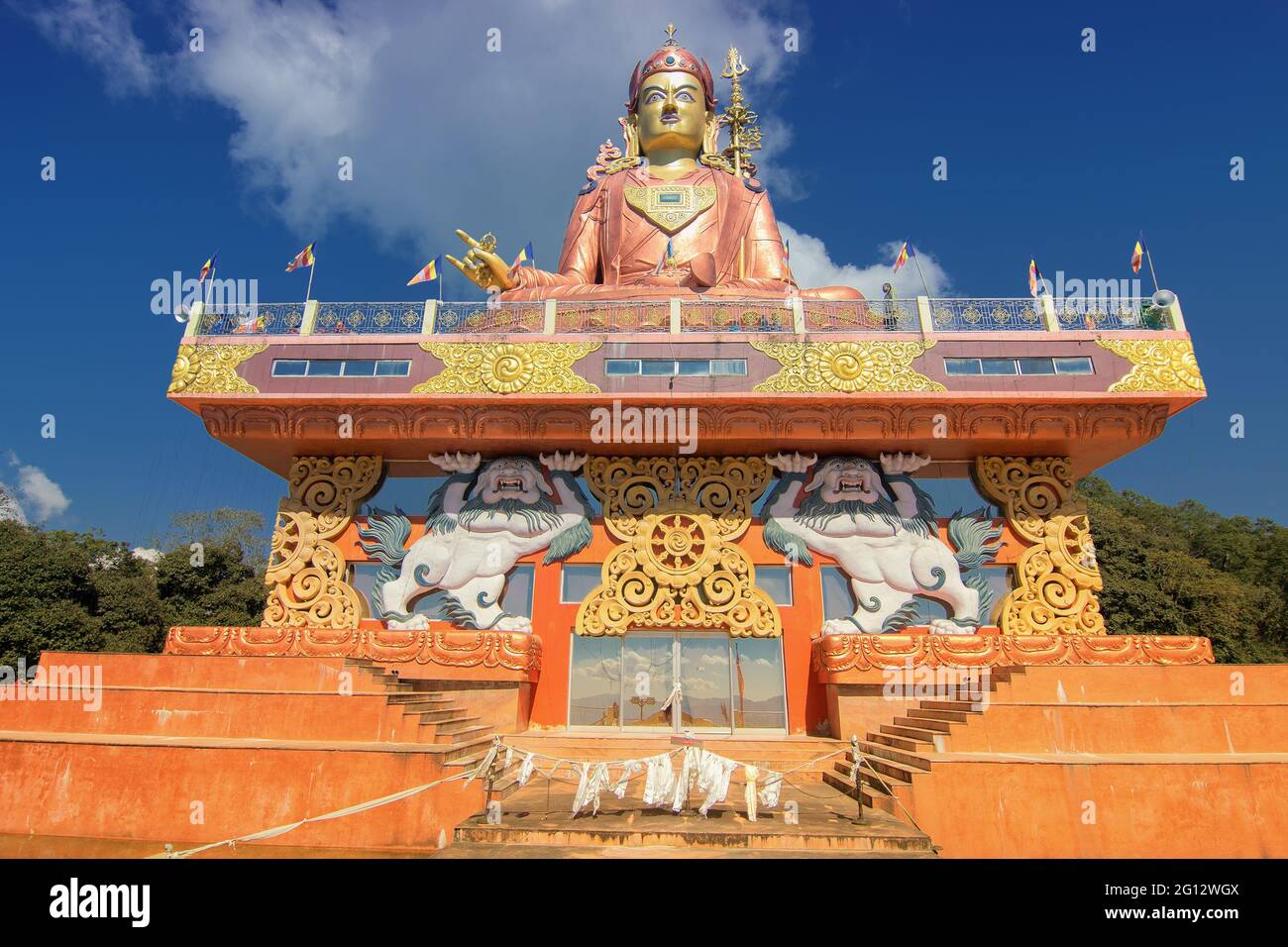 Samdruptse statue , a huge buddhist memorial statue in Sikkim, blue ...