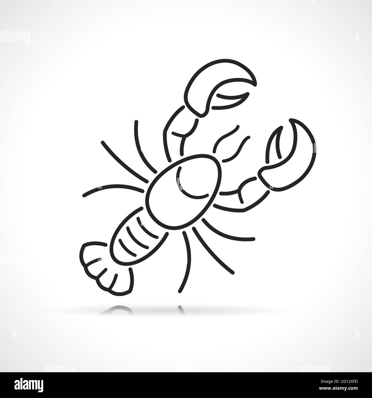 lobster or seafood thin line illustration design Stock Vector Image ...