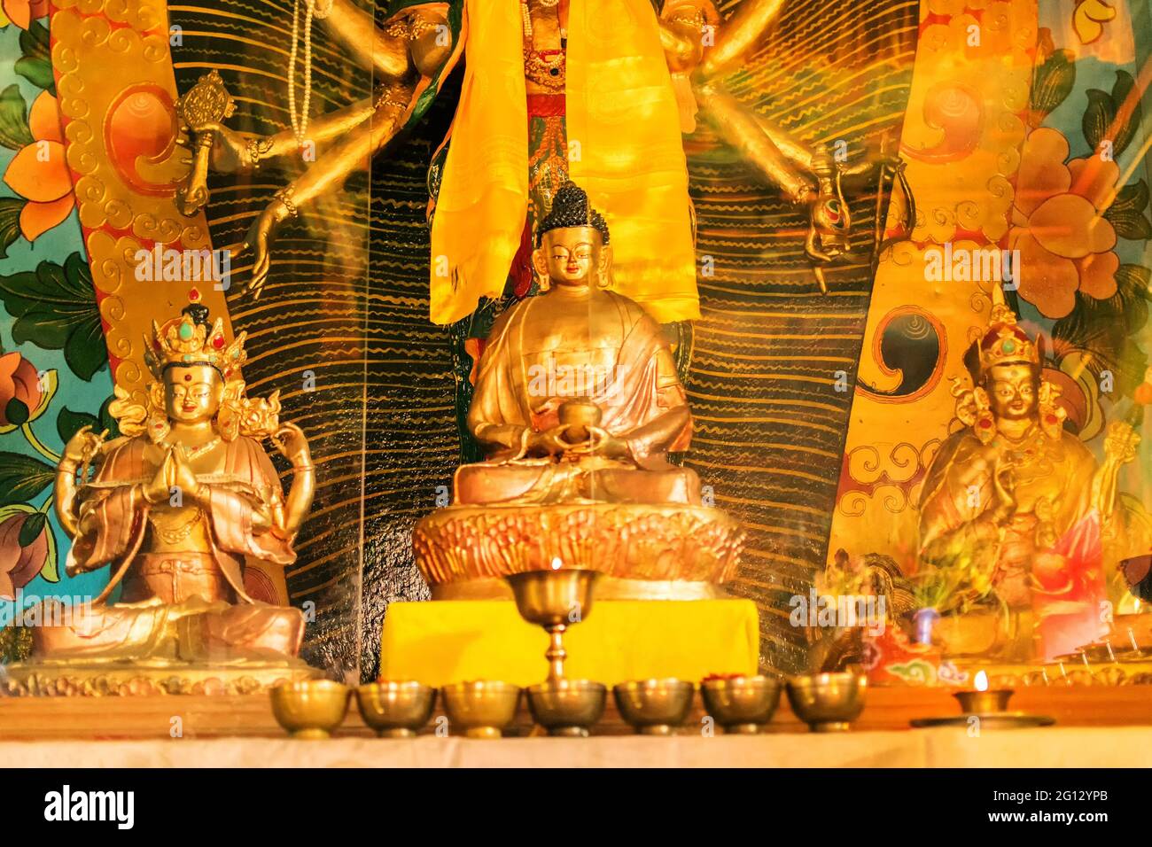 Face of Goutama Buddha, Buddhist religious symbol, Sikkim Monastery ...