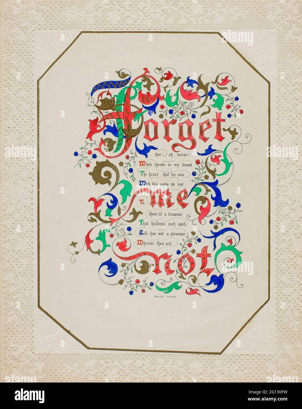 Forget Me Not (valentine) - Unknown Artist English, 19th century ...