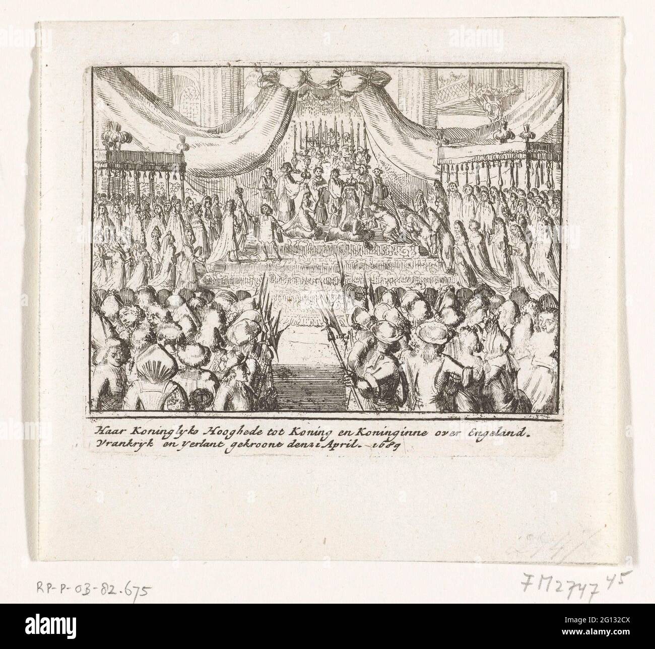 Coroon of Willem III and Maria, 1689; Her Koninglyke Hooghede to King ...