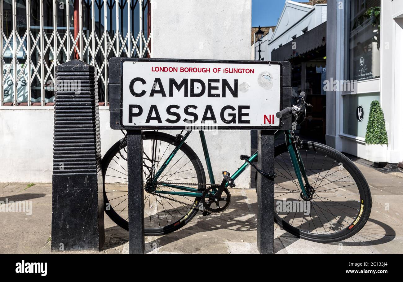 Camden Passage Road Sign in Islington London UK Stock Photo - Alamy