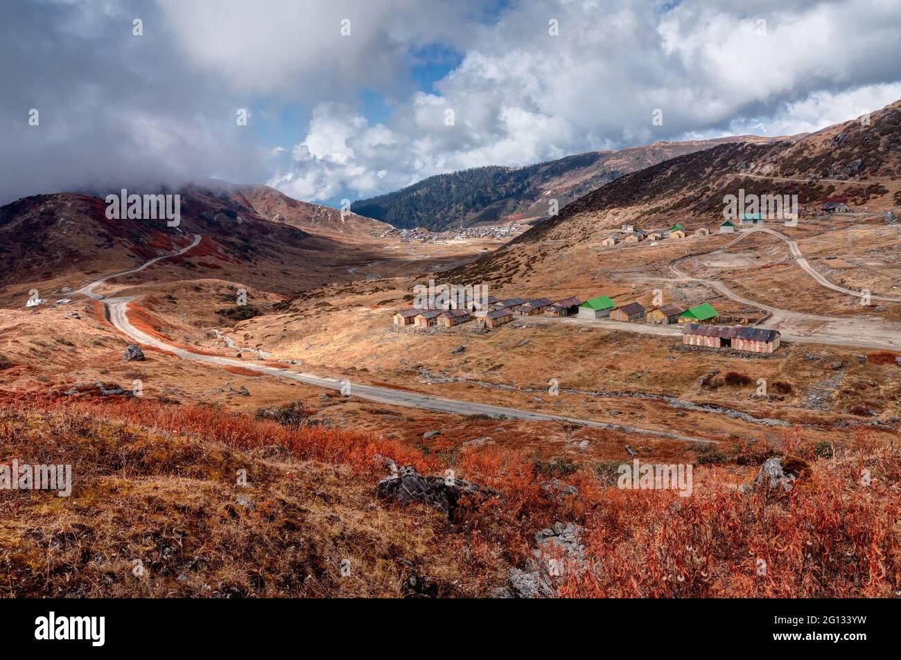 Top view of Kupup Valley, at about 13000 feet high from sea level ...