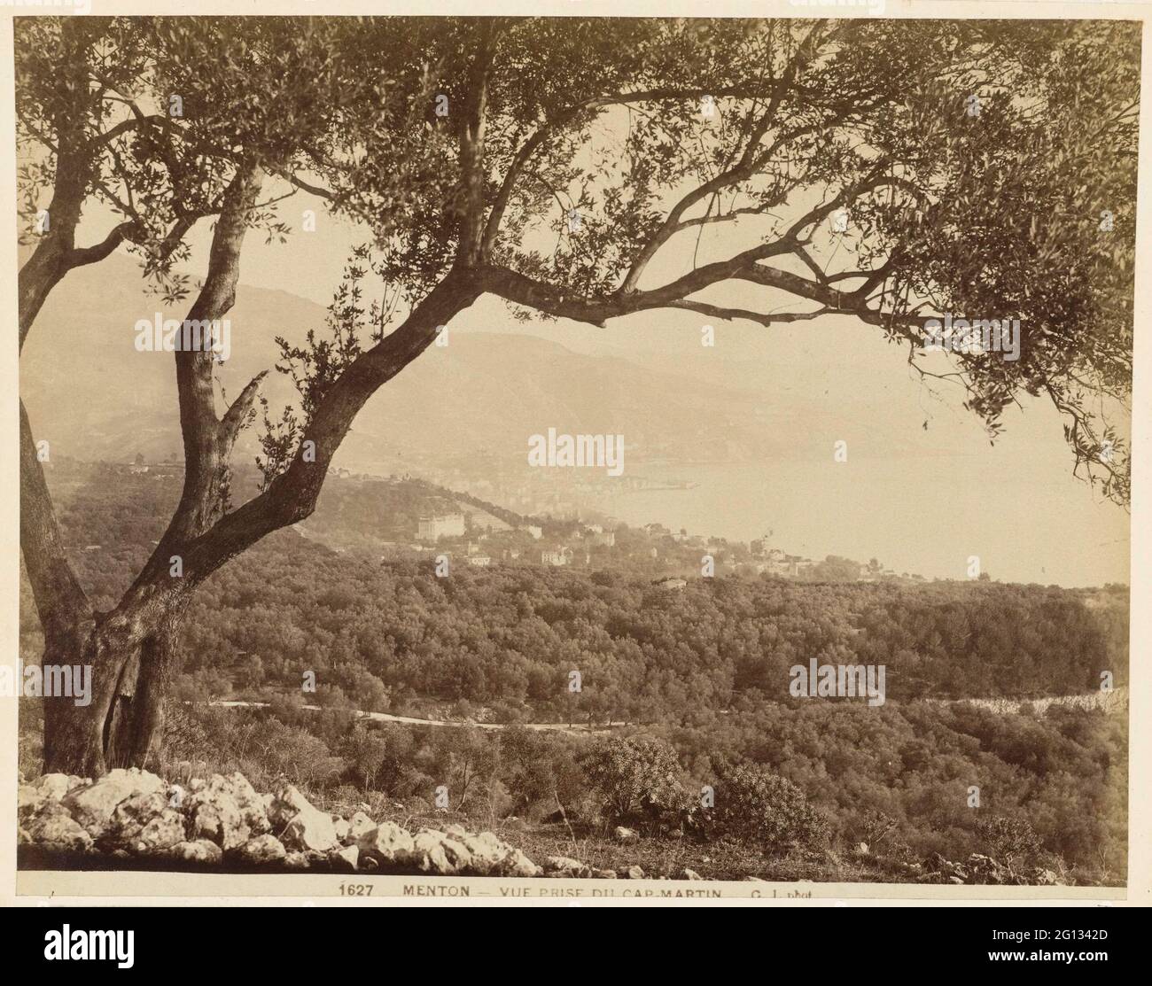 View of Cap Martin and surroundings seen from Menton; 1627 Menton Vue ...
