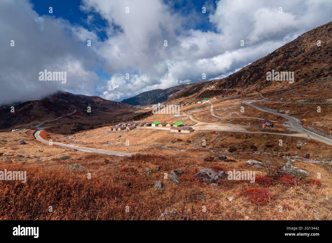 Top view of Kupup Valley, at about 13000 feet high from sea level ...